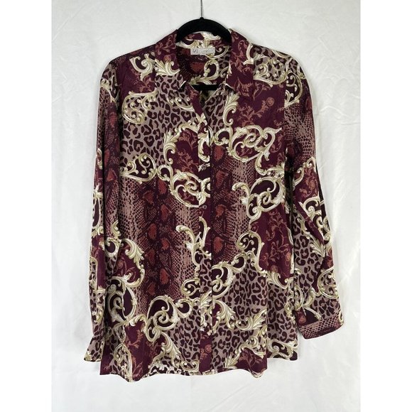 DG2 by Diane Gilman | Tops | Dg2 Diane Gilman Top Women Size M Red Gold ...